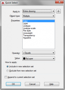 AutoCAD Quick Select | CADnotes