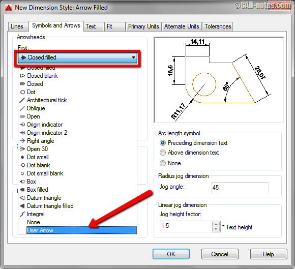 How To Create Custom AutoCAD Dimension Arrow CADnotes
