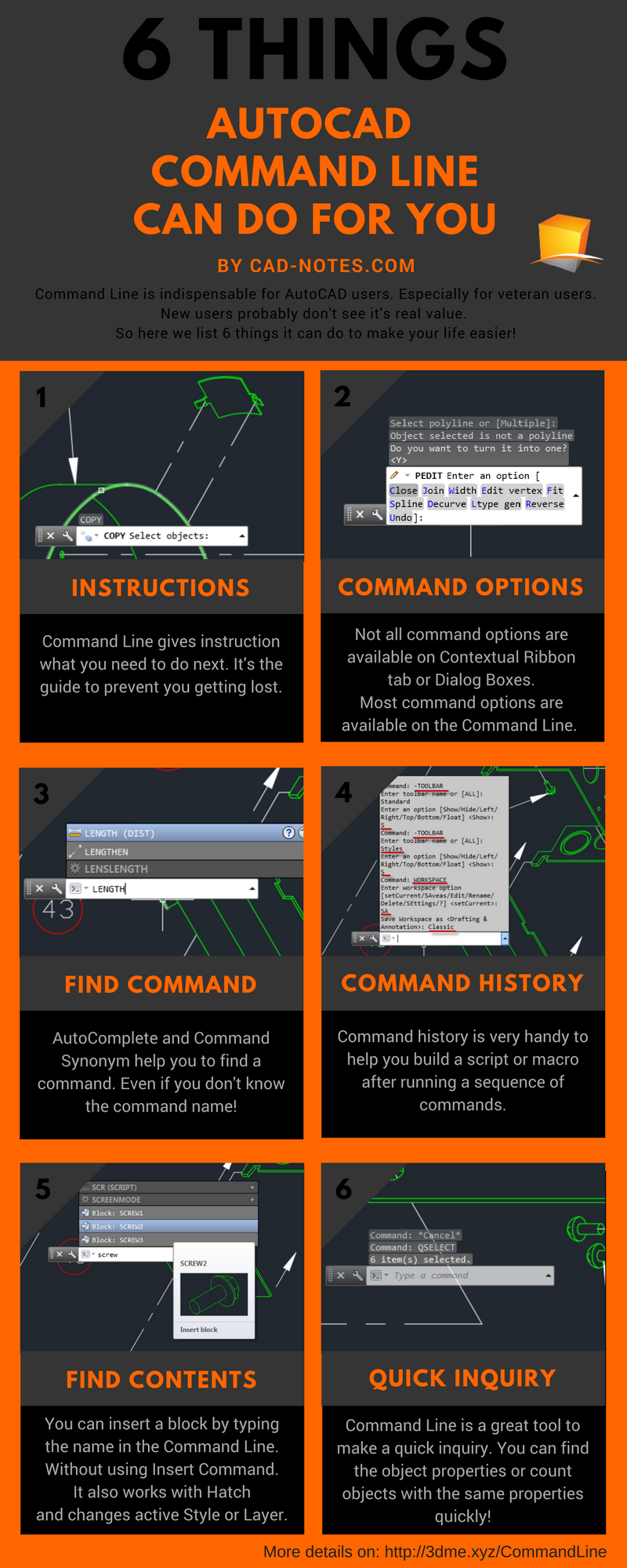 6 Things AutoCAD Command Line Can Do For You Infographics CADnotes