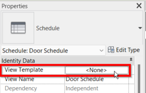 Using Revit View Template to Quickly Create a Schedule | CADnotes