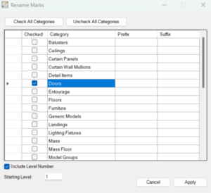Renumbering Elements Mark in Revit | CADnotes